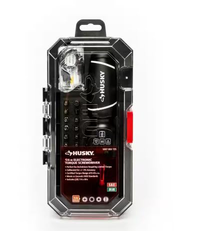 Husky 8-40 in./lbs. 1/4 in. Drive Electronic Torque Screwdriver for ...