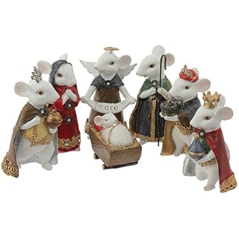 Amazon.com: Enesco Heart of Christmas Mice Nativity Pageant Figurine ...