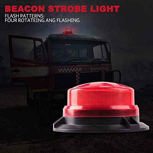 LED Strobe Light 12V-24V Red 12 LEDs Rotating Flashing Warning Safety ...
