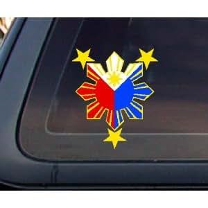Amazon.com: Philippine Flag Sun Car Decal Window Bumper Sticker: Automotive