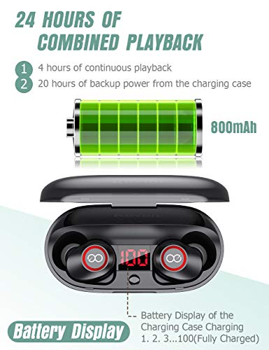 VEATOOL True Wireless Earbuds Bluetooth Headphones 5.0 Volume Control ...