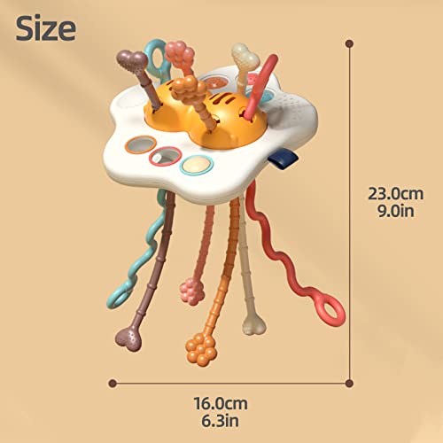 Baby Pull String Activity Toy with Bubble Pop, Montessori Toys for ...