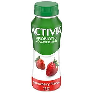 Dannon Activia Yogurt Drink, Strawberry, 7 Ounce Lowfat Probiotic ...