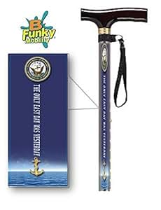 Amazon.com: Adjustable T Handle Walking Cane US Navy Motto: Health ...