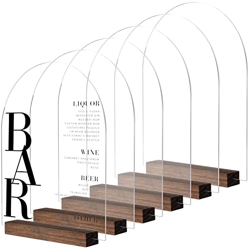 8x10 Inch Arched Acrylic Sign with Stand- 6 Pack Clear Acrylic Arch ...