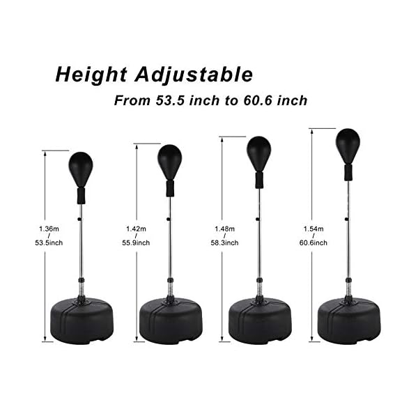 Hurbo Punching Bag with Stand - Freestanding Reflex Bag Adjustable ...