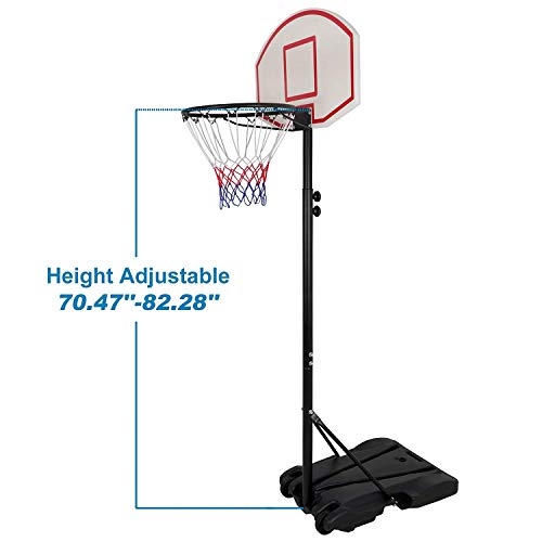 Smartxchoices Portable Height-Adjustable Basketball Hoop Stand Goal ...