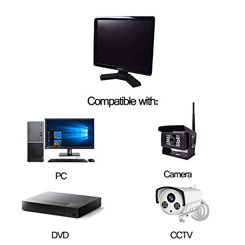 19 inch CCTV Security Monitor with BNC VGA HDMI AV Built-in Speaker 4:3 ...