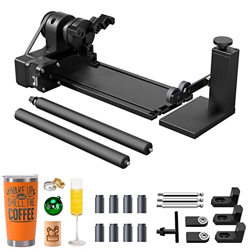 xTool RA2 Pro, 4-in-1 Laser Rotary with Risers, Laser Rotary Roller ...