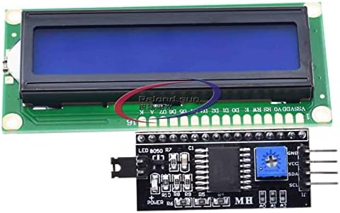 سعر LCD1602 LCD HD44780 1602 16x2 Serial LCD Black Character Blue Backlight Display Board IIC ...