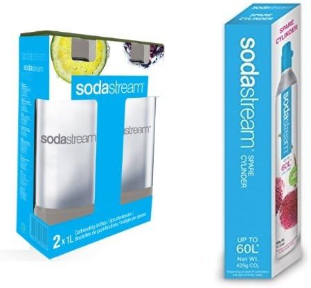 SodaStream Plastic Carbonating Bottles 1 L – Grey (Pack of 2) with ...