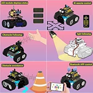 KEYESTUDIO Smart Robot Car Kit V3.0 for Arduino IDE, with Line Tracking ...