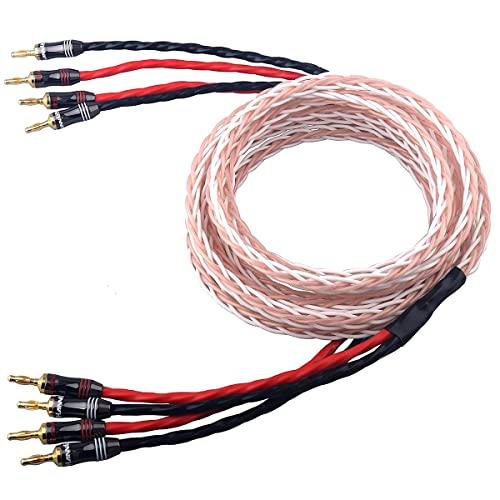 Mua HANNLINTE 12AWG HiFi Speaker Wire (2 Pack, 8.2 Feet), 12 Gauge ...