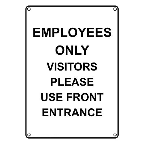 Amazon.com: Weatherproof Plastic Vertical Employees Only Visitors ...