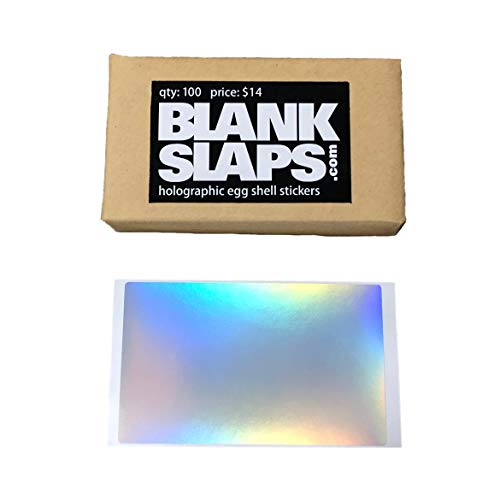 Blankslaps Holographic Egg Shell Blanks Sticker Pack - 100 Easy Peel Blank Eggshell Stickers for ...