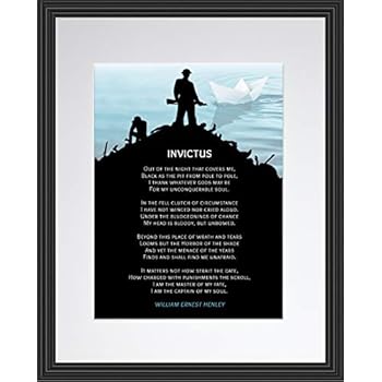 Amazon.com: Wallbuddy Invictus Poem Framed Art Print by William Ernest ...