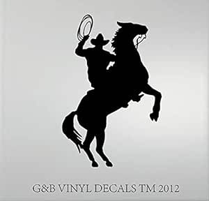 Cowboy Riding Horse Vinyl Decal Home Décor - Wall Decor Stickers ...