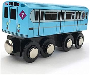 Amazon.com: Munipals Wooden MP01-11BB NYC MTA Subway 7 Train Car World ...