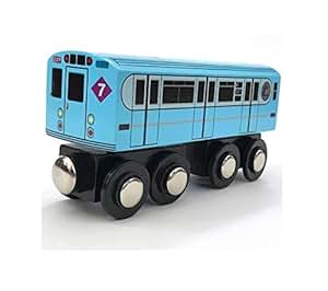 Amazon.com: Munipals Wooden MP01-11BB NYC MTA Subway 7 Train Car World ...