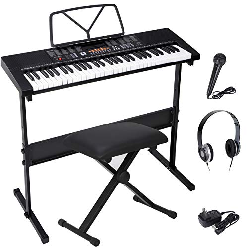 ZENY 61-Key Portable Electric Keyboard Piano with Built In Speakers ...