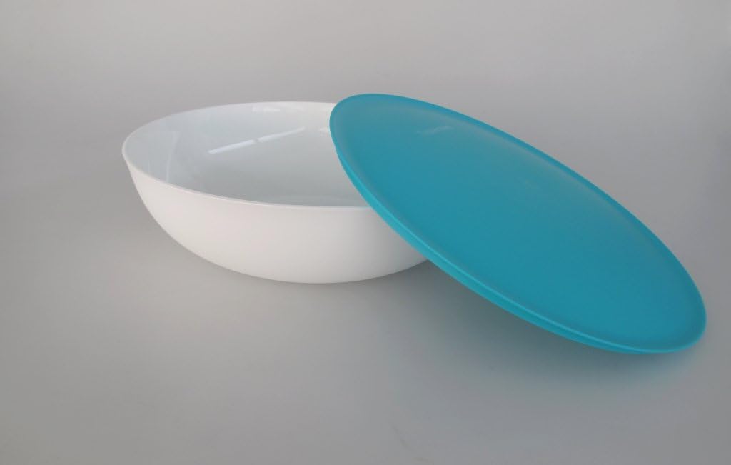TUPPERWARE Allegra Servier Schüssel Schale 3,5 L türkis weiß Deckel ...