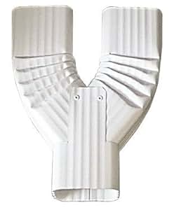 Y Downspout Funnel for Rectangular Downspouts (2x3, Low Gloss White ...