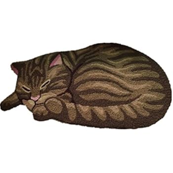 Amazon.com : Cute Sleeping Cat Shaped Bedroom Anti-Slip Area Rug Floor ...