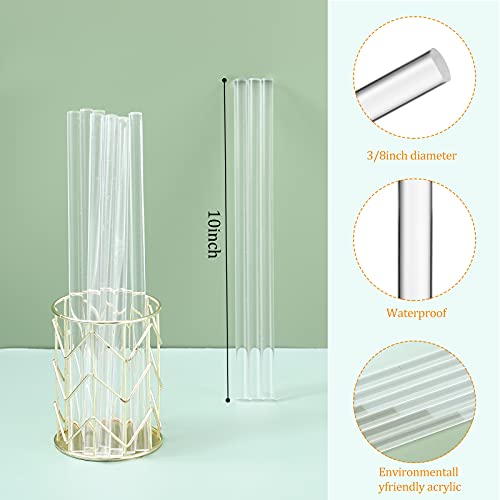 12 Pieces 10 Inch Acrylic Rod 3/8 Inch Diameter Plastic Rods Clear ...