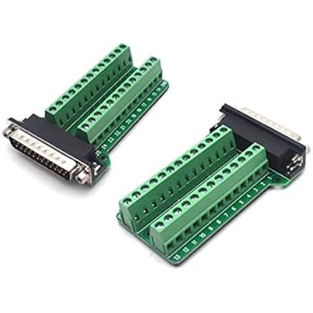 Amazon.com: Connector DB25 D-SUB Male Adapter 25-pin Port Adapter to Terminal Connector Signal ...