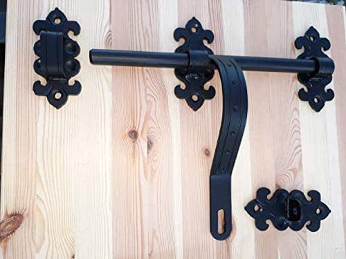 Cerrojo forja herrajes puertas madera hierro granero negro. : Amazon.es ...