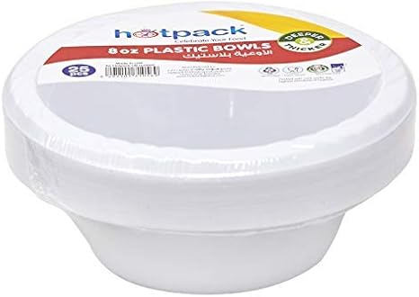 Hotpack Disposable Plastic ice cream Bowls 8 oz - 25Pcs: Amazon.ae
