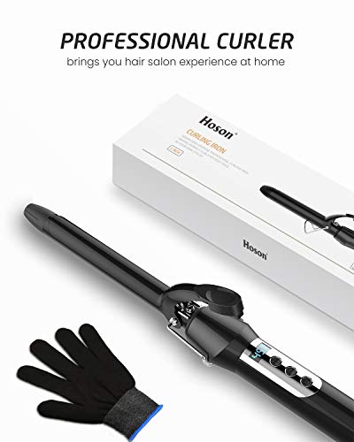 Hoson 3/4 Inch Curling Iron for Short Hair, Long Barrel Curling Irons for Women Hair, Ceramic ...