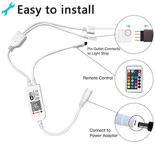 WiFi for RGB LED Strips Lights Smart Wireless Controller, Compatible ...