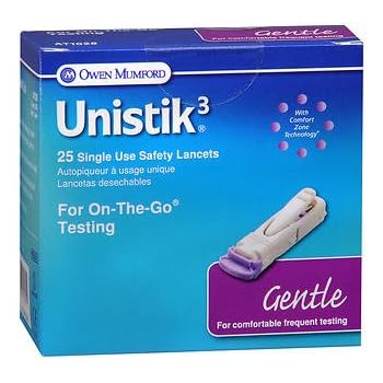 Amazon.com: Unistik 3 Normal Safety Lancets, 23G X 1.8mm, 50 Count ...