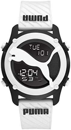 PUMA Big Cat Digital Watch with Alarm, Lap Counter and Timer, White ...