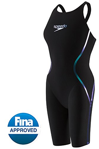 Speedo Fastskin LZR Racer X Open Back Kneeskin Female Black/Blue 23 on ...