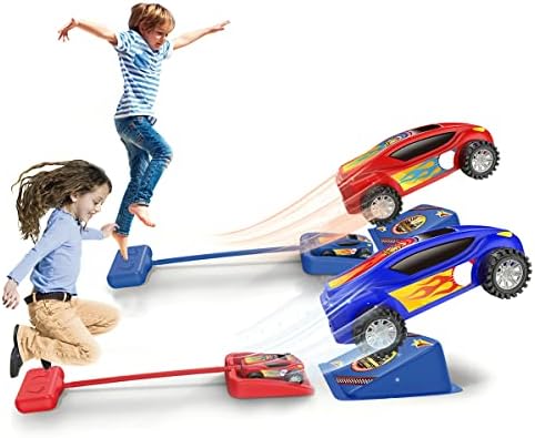 MEBEGIN Dueling Stomp Racers Toy ,2 Toy Car Launchers and 2 Air Powered ...