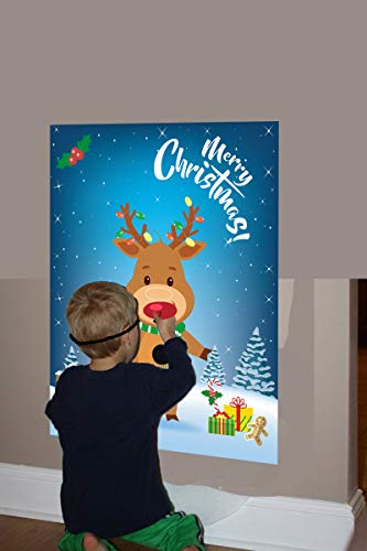 Funnlot Christmas Games for Kids Pin The Nose On The Reindeer Christmas ...