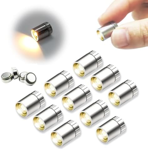 LAXDAMRE Mini LED Spotlights Battery Powered for Dollhouse, 10 Pack Wireless Tiny Lights for DIY ...