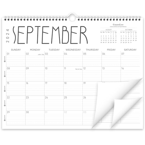GuassLee 2024-2025 Wall Calendar - 12 Monthly Calendar from Sept. 2024 ...