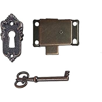 Small Brass Plated Non-Mortise Cabinet Lock in Antique Brass - - Amazon.com
