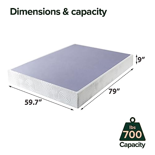 ZINUS Metal Box Spring with Wood Slats, 9 Inch Mattress Foundation ...