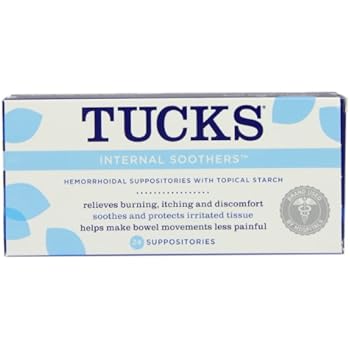 Amazon.com: Tucks Hemorrhoidal Suppositories, 24-Count Boxes (Pack of 2 ...