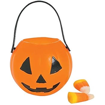 Amazon.com: Mini Plastic Pumpkin Buckets (set of 12) Halloween Party ...