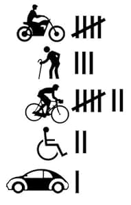 Amazon.com: Pedestrian Vehicle Hit Tally Decal Sticker - Peel and Stick ...