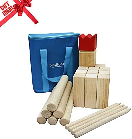 Premium Hardwood Kubb Yard Game, Viking Chess Outdoor Game, Giant Lawn Games Set, Wooden Family ...