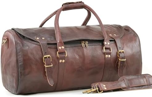 Handmade World Vintage 24 Inch Large Leather Duffle Bag for Travel or ...