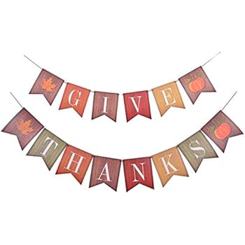 Amazon.com: Thankful Burlap Banner | Thankful Burlap Wall Banner ...