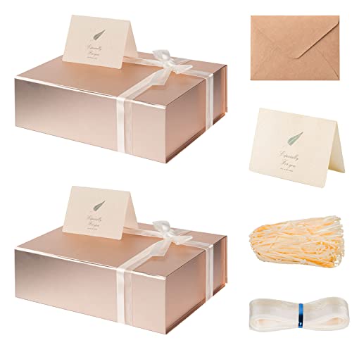 LIFELUM Gift Box 2 Pack 11 x 8 x 3.5 inch Gift Boxes with Magnetic Lid ...