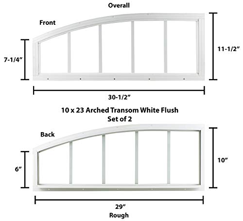 Arched Shed Transom Windows for Shed Doors 29″ Set of 2 Windows – Stout ...